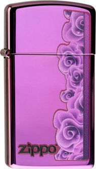 Zippo Slim Abyss color "Purple Roses" 60000058 | ExcaliburShop